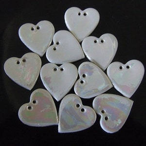 Heart Buttons - Ceramic Button - Pottery Buttons - Handmade Buttons ...