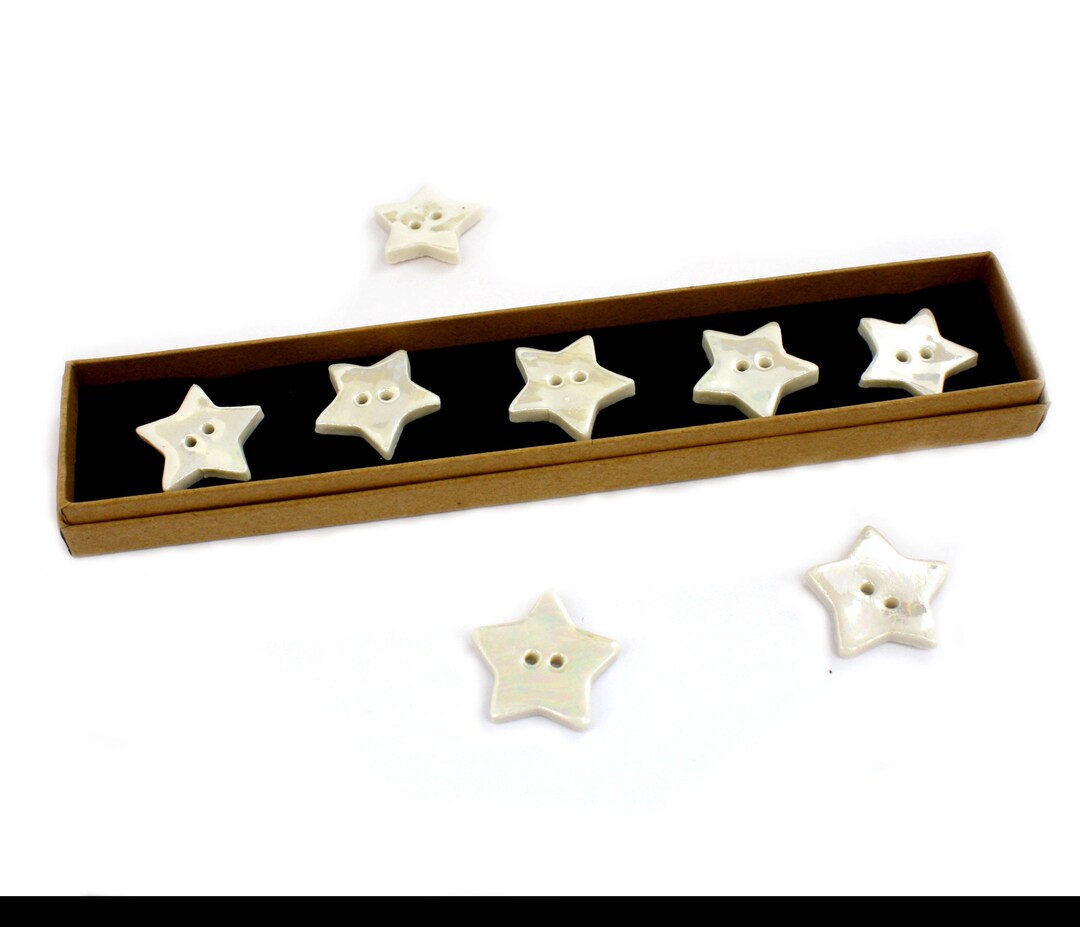 Star Buttons - Ceramic Buttons - Mother of Pearl Buttons - Handmade ...