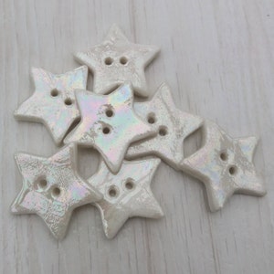 Star Buttons - Ceramic Buttons - Mother of Pearl Buttons - Handmade ...