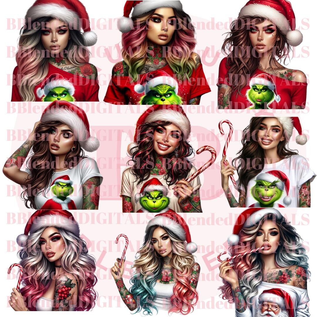 Xmas Girl Art 9 Clip Art Bundle Christmas Girl Clip Art High-quality ...