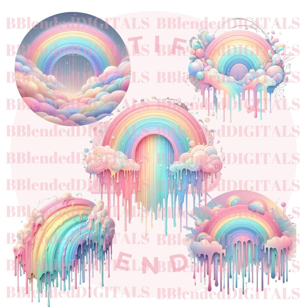 Pastel Dripping Rainbow, Clip Art, Digital Art - Etsy Australia