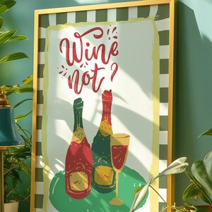 Wine Not? Wine Poster | Funny | Colorful Wall Art for Wine Lovers ...