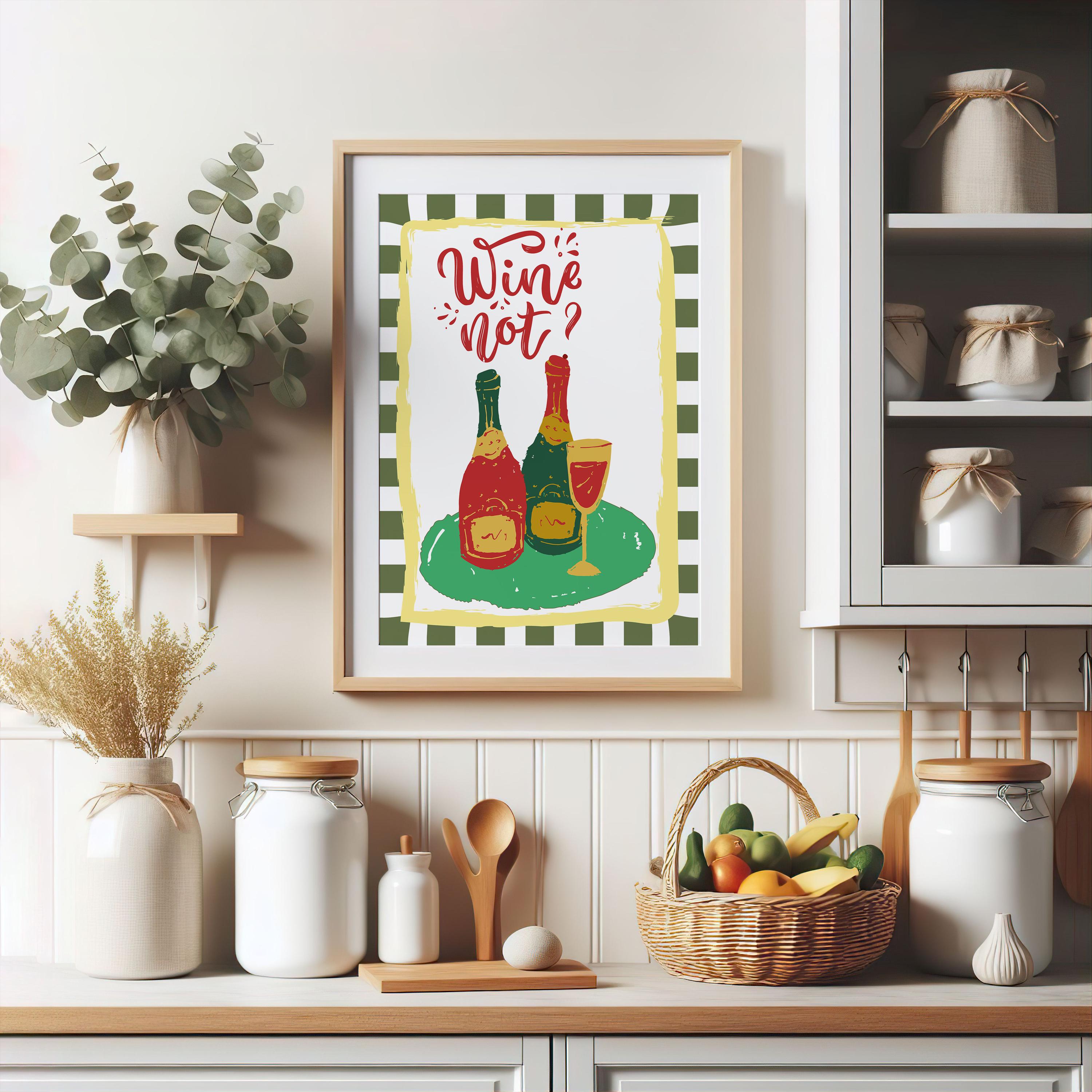 Wine Not? Wine Poster | Funny | Colorful Wall Art for Wine Lovers ...