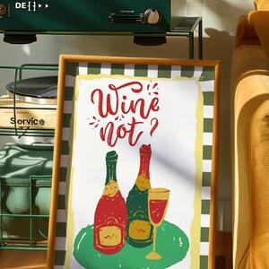 Wine Not? Wine Poster | Funny | Colorful Wall Art for Wine Lovers ...