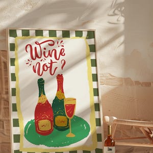 Wine Not? Wine Poster | Funny | Colorful Wall Art for Wine Lovers ...