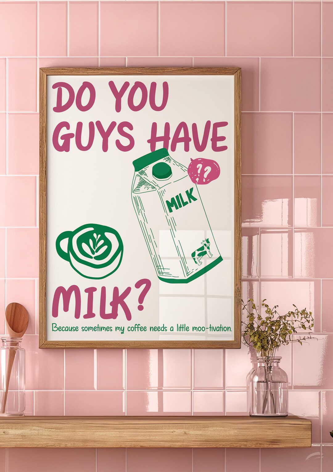 Funny Coffee Poster | Milk Poster | Kitchen Wall Art for Coffee Lovers ...