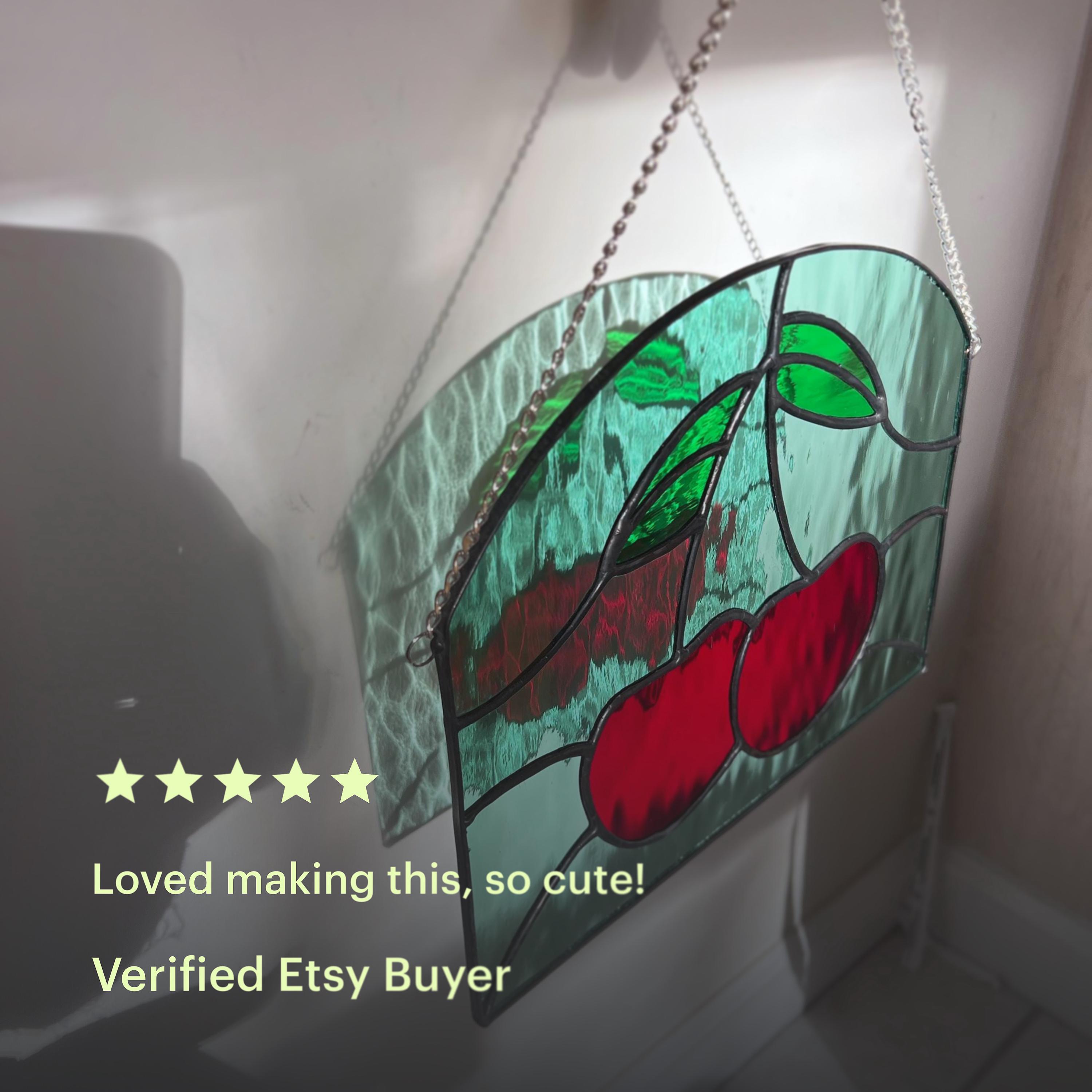 Cherry Window Stained Glass Pattern. PDF FILE. Tattoo Inspired. Digital ...