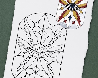 All Seeing Eye Stained Glass Pattern. PDF FILE. Tattoo Inspired ...