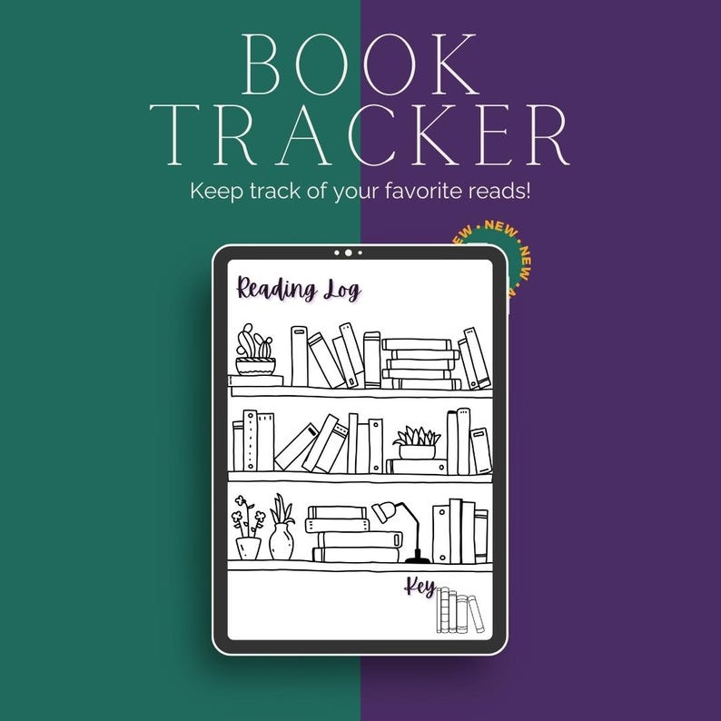Digital Download Book Tracker PDF Simple Book Shelf Reading Log ...