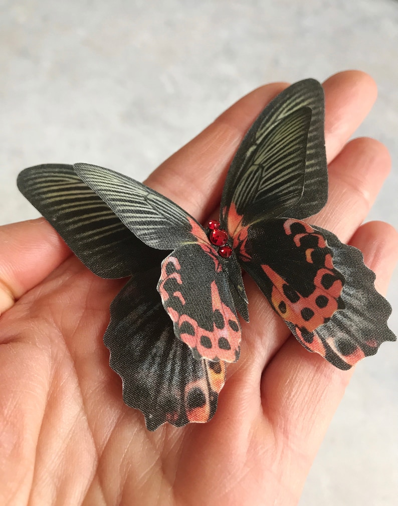 Silk Butterfly Hair Clips: Crystal Embellished Gothic Style Accessories ...