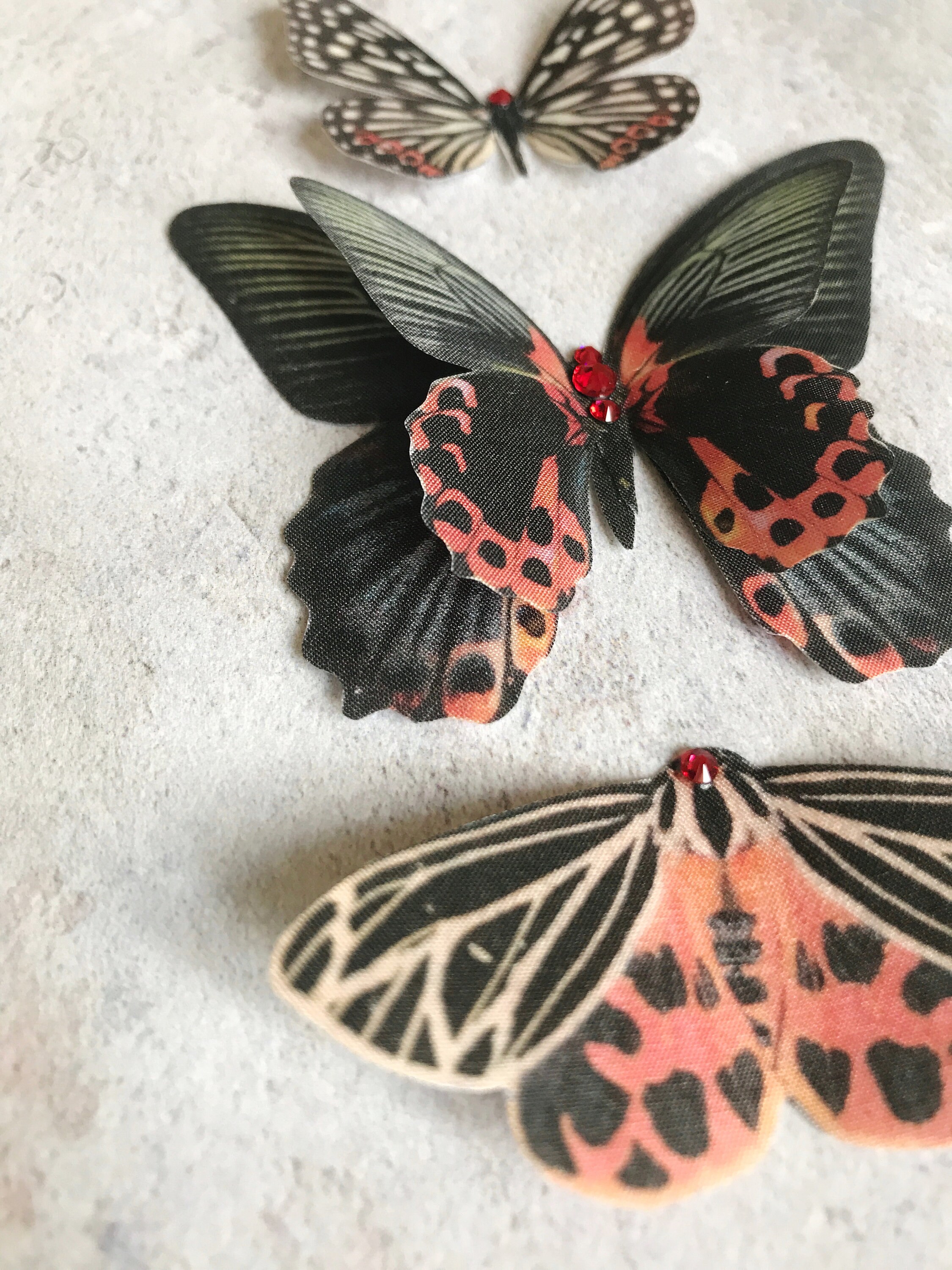 Red and Black Butterfly Halloween Hair Clips. Gothic Grunge Gift - Etsy