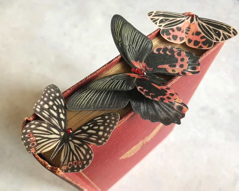 Red and Black Butterfly Halloween Hair Clips. Gothic Grunge - Etsy