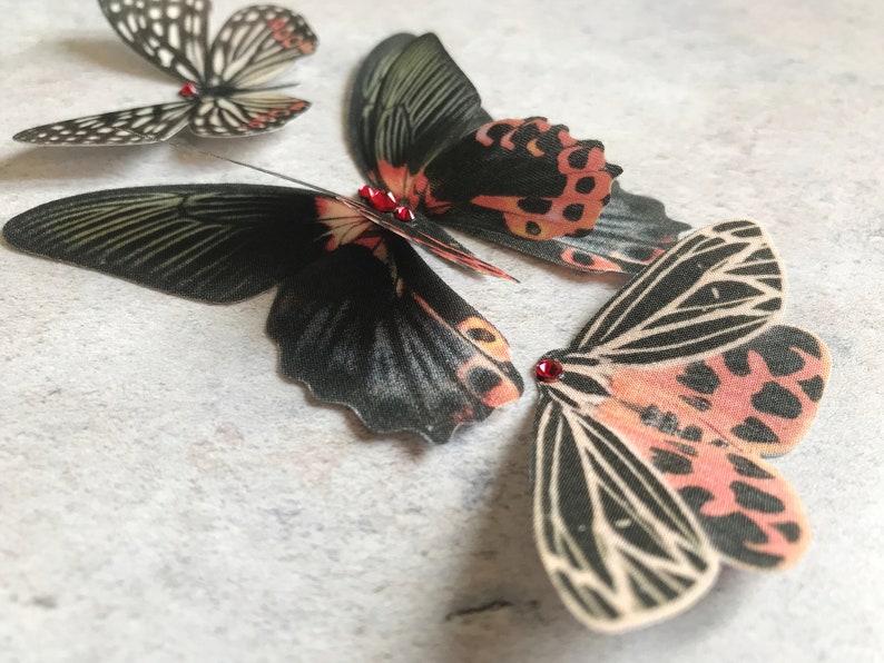 Silk Butterfly Hair Clips: Crystal Embellished Gothic Style Accessories ...