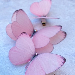 Pink Butterfly Hair Clips | Silk and Crystals | Pretty Accessories for ...