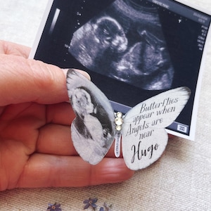 Baby Scan Butterfly: Silk and Crystal, Personalised Keepsake Gift - Etsy