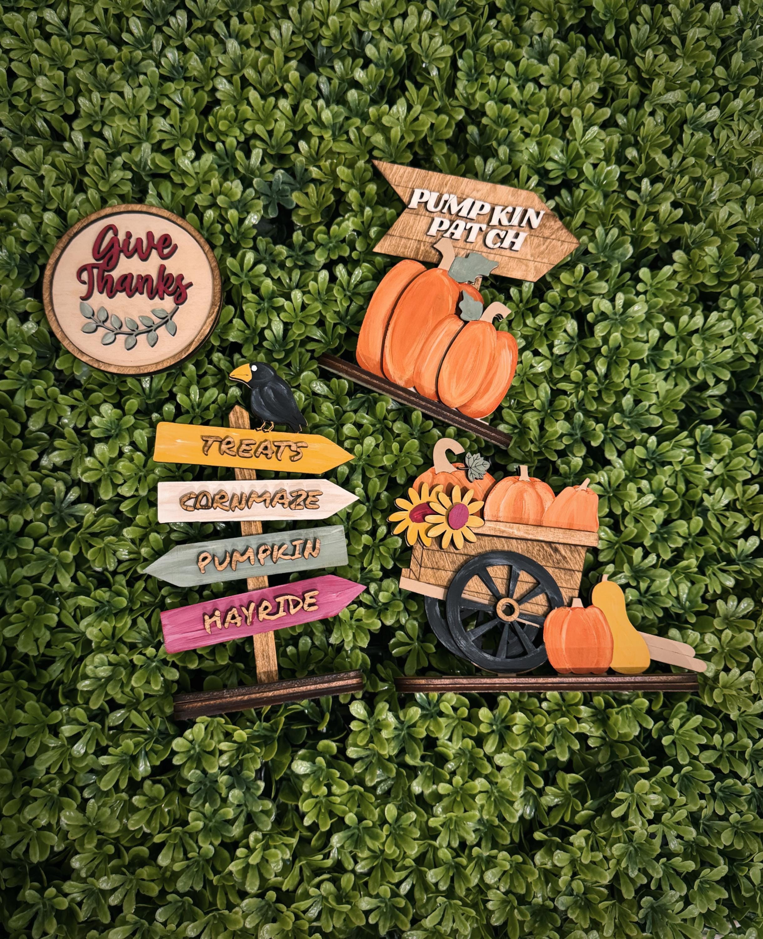 Fall Pumpkin Patch Tiered Tray Set: Handmade Autumn Decor - Etsy
