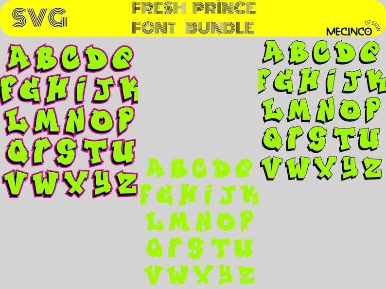 Fresh Prince SVG PNG DXF | Retro Graffiti Font | 90’s Style Digital ...