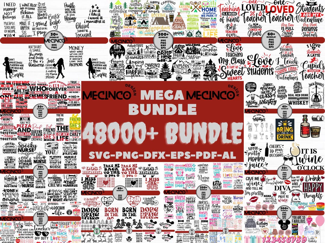 Mega Design Bundle | 48000+ Svg Png Eps Pdf Files | Huge Crafting ...
