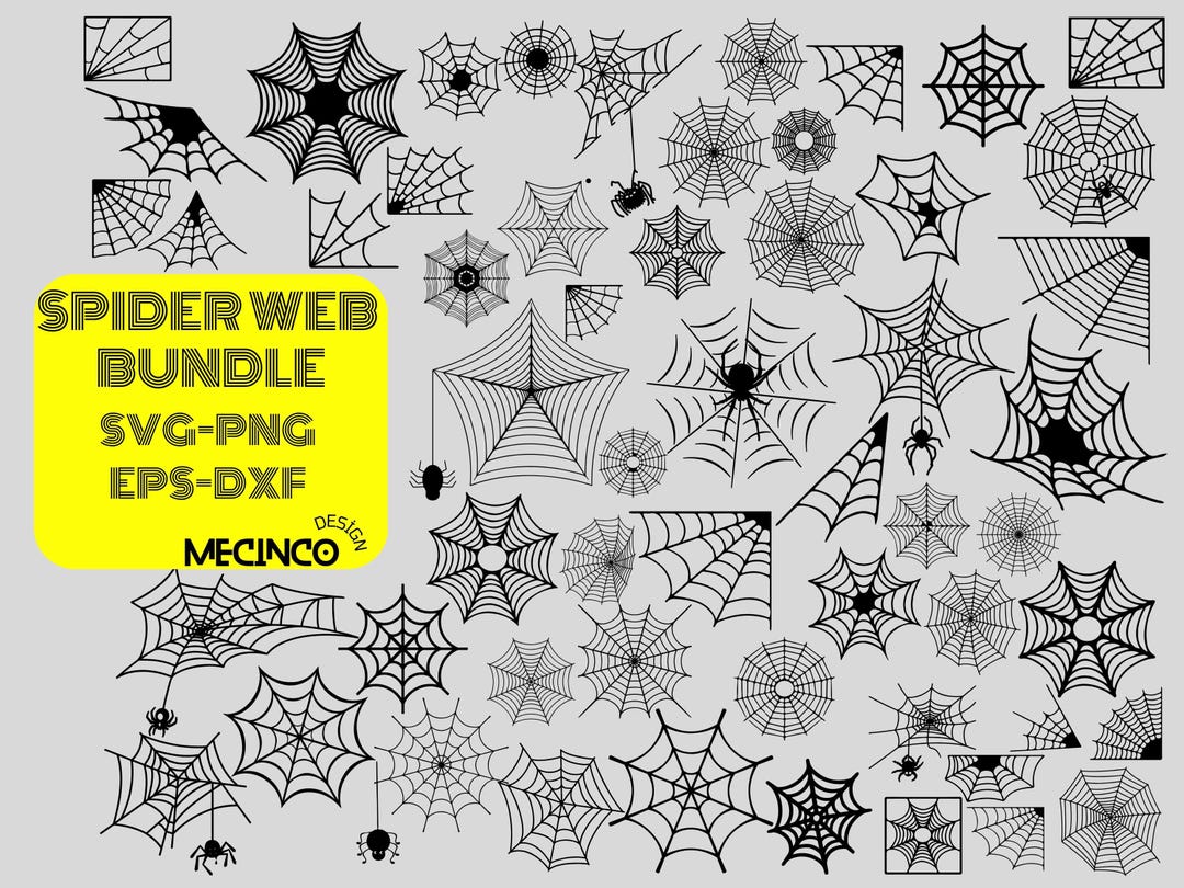 Spider Web Bundle Svg Png Eps Dxf | Halloween & Spooky Designs ...