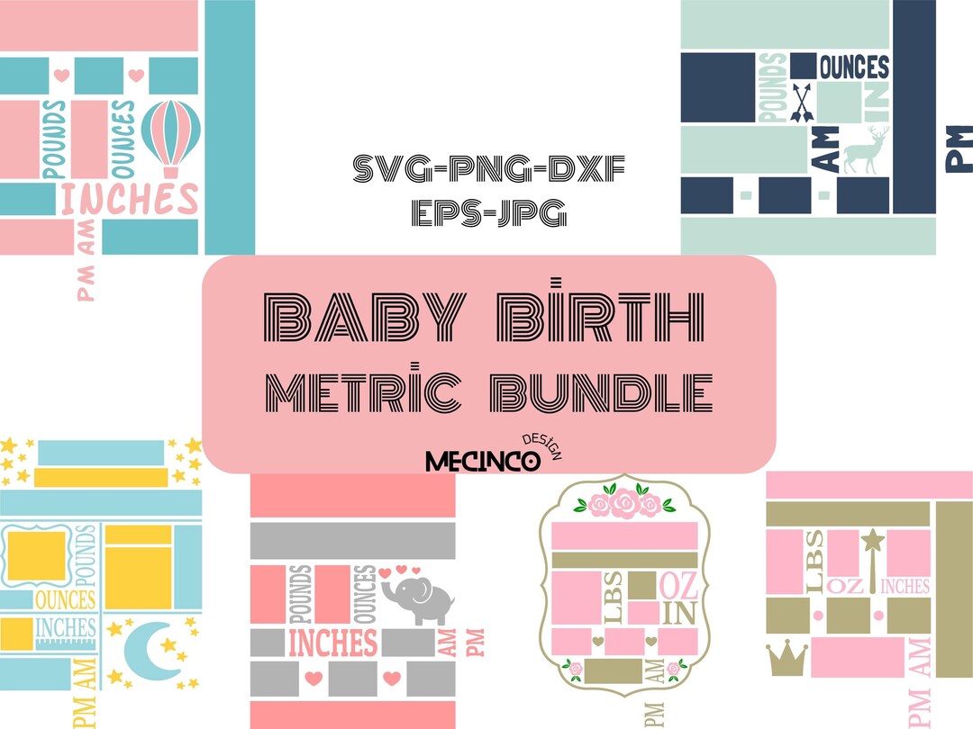 Baby Birth Stats Template | Nursery Wall Art (svg, Png, Eps, Dxf, Pdf ...