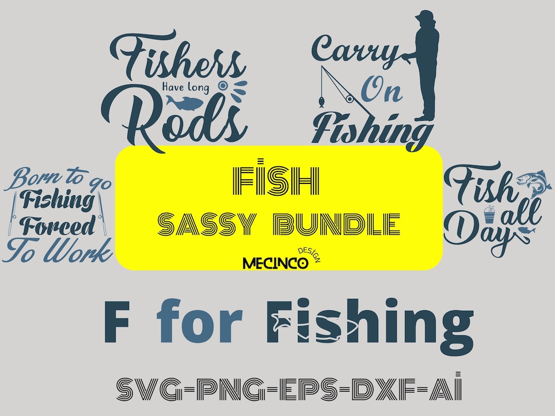 Fish Clipart Bundle: Sassy Fishing Designs (PNG SVG Digital Download ...