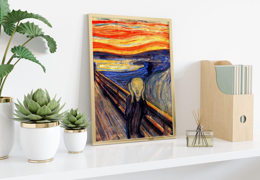 Framed Edvard Munch the Scream Remastered Abstract Print , Vintage ...