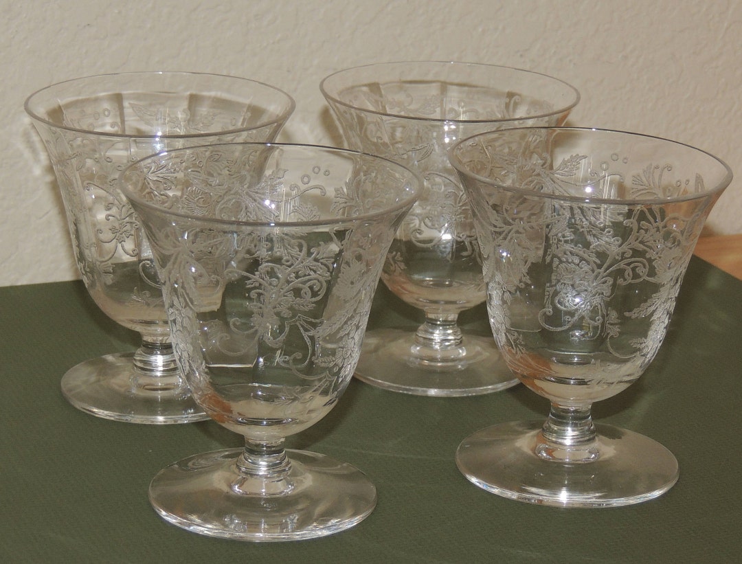 4 LOTUS Vesta 4 Oz Footed Juice/wine Glasses - Etsy