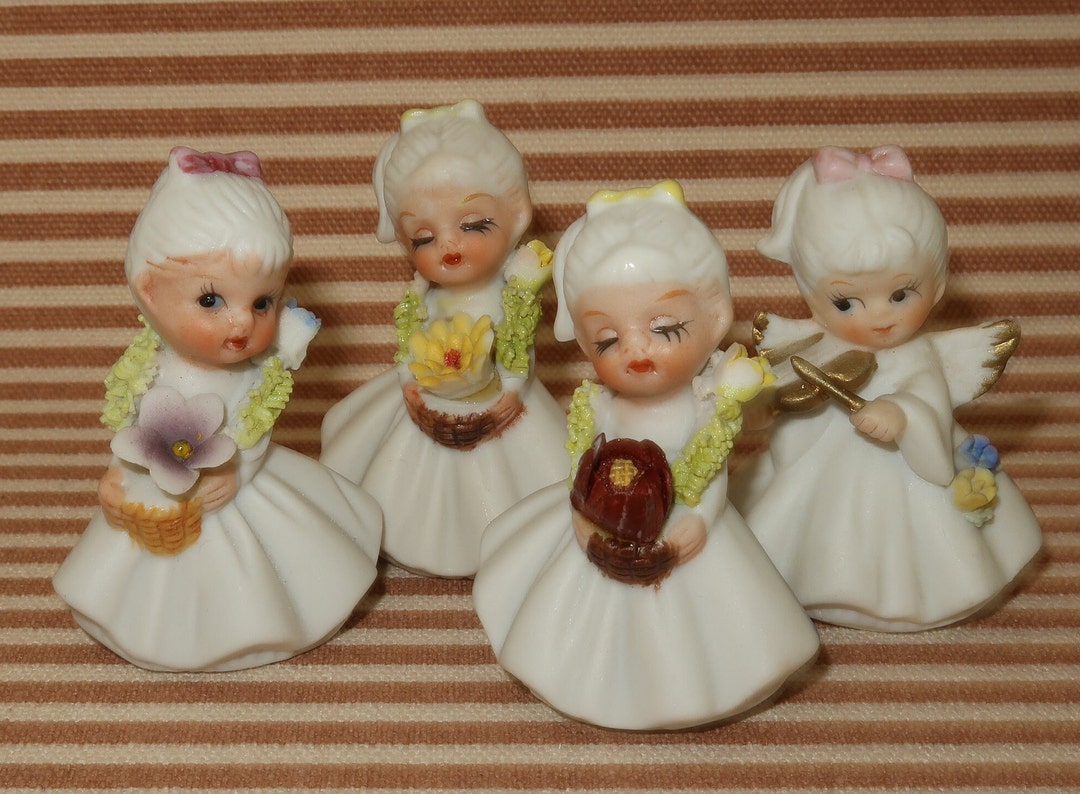 4 Vintage Miniature Little Girl Figurines - Etsy