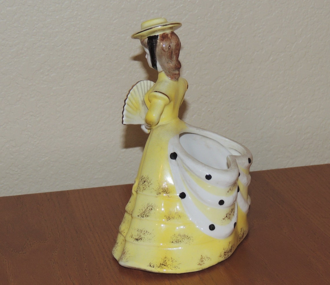 Lady in Yellow Ceramic Planter - Etsy