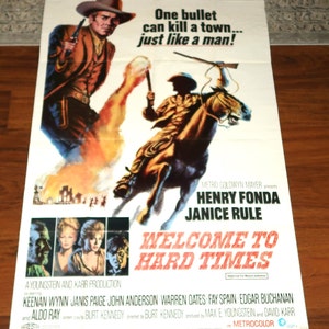 1967 "welcome to Hard Times" Original Poster Staring Henry Fonda - Etsy