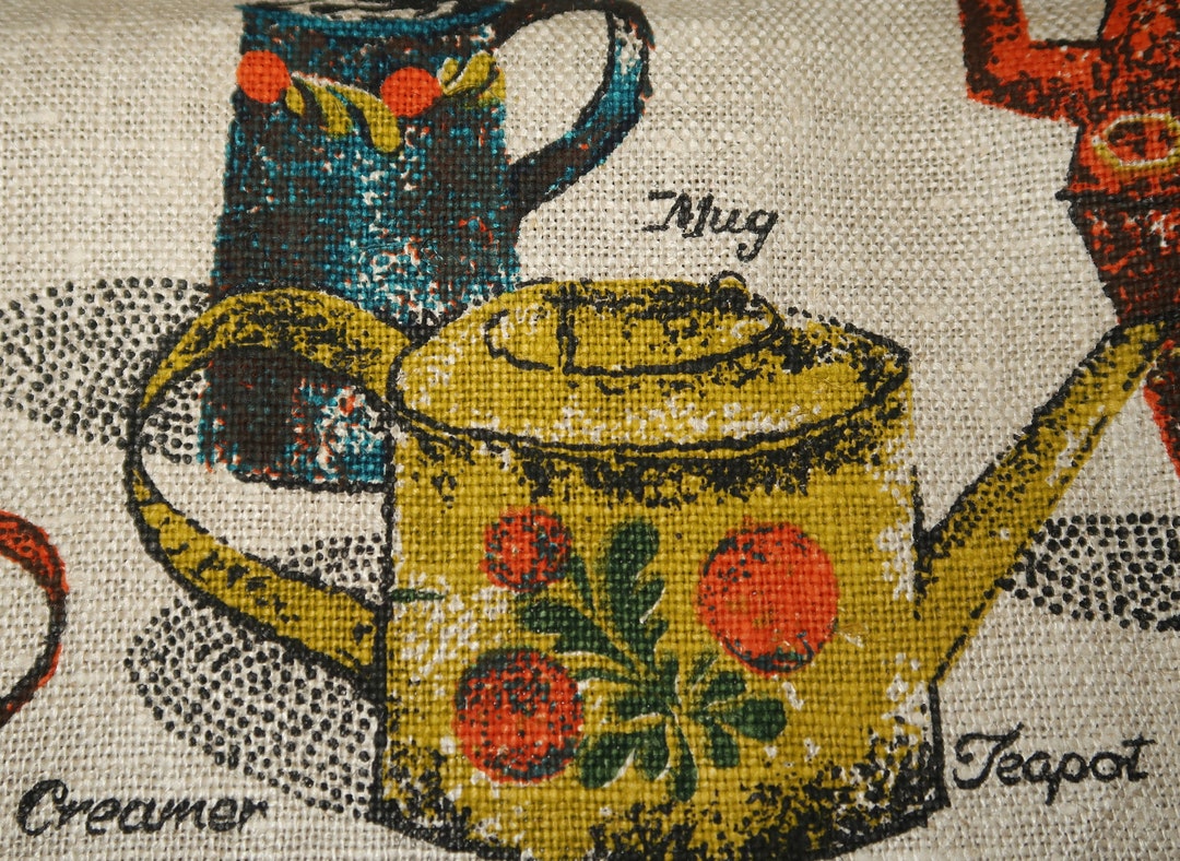 Vtg KAY DEE Hand Print Pure Linen Kitchen Towel 17 X 30, American ...