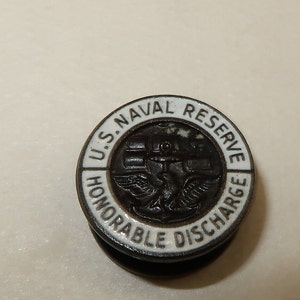 Vtg US Naval Reserve Honorable Discharge Lapel Pin - Etsy