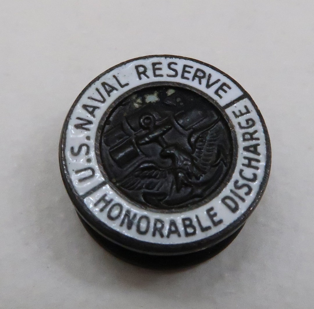 Vtg US Naval Reserve Honorable Discharge Lapel Pin - Etsy