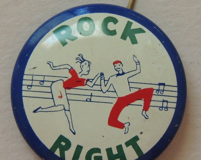 1950s ROCK RIGHT Pin Back - Etsy