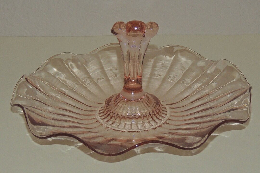 Pink Depression Glass Small Bon Bon With Center Handle - Etsy