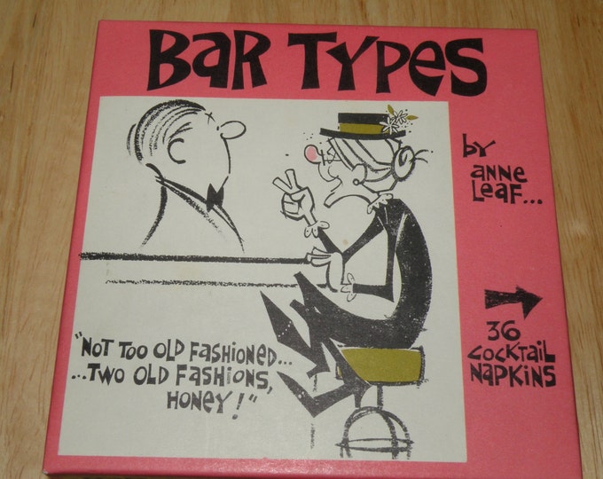 1962 ANNE LEAF Mid Century bar Types Cocktail Napkins - Etsy
