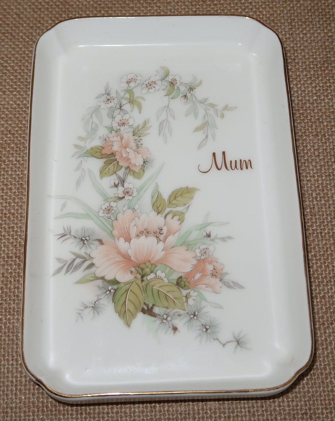 Vintage MUM English Bone China Tray/trinket Dish Made by Sheltonian - Etsy