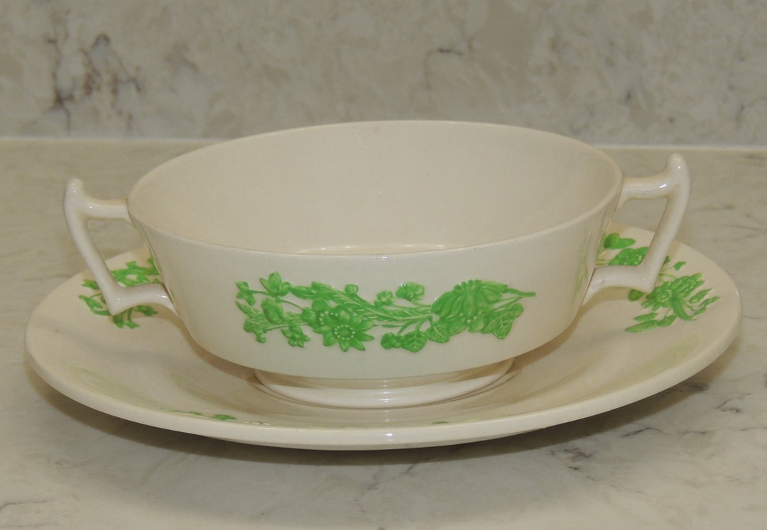 Vtg Copeland SPODE "shamrock" Cream Soup and Saucer Made in England ...