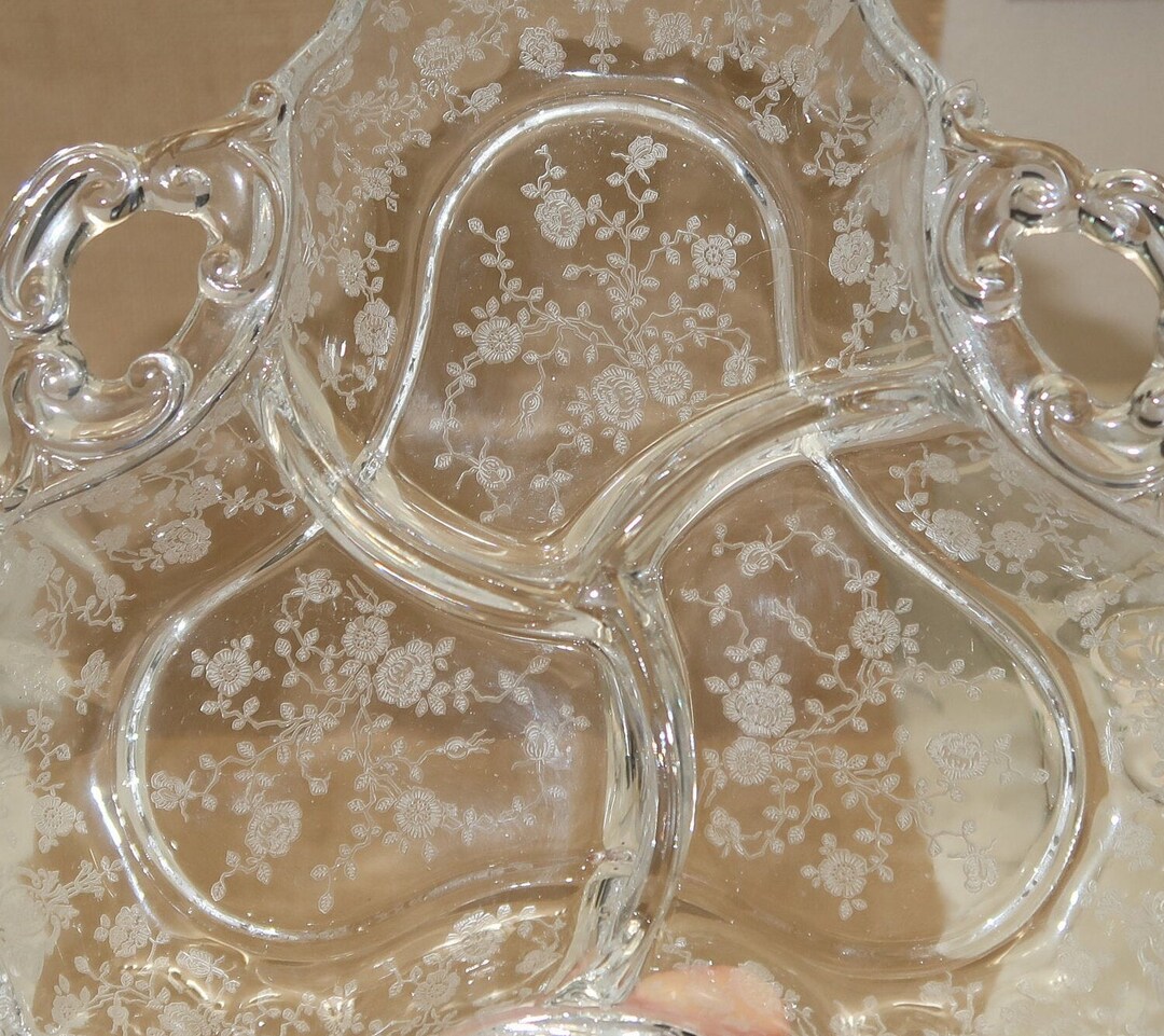 Cambridge "rosepoint" 3 Part Relish Dish 7 7/8 X 1 3/8 - Etsy