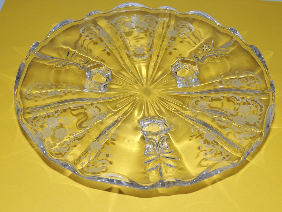 Fostoria MEADOW ROSE Footed Plate - Etsy