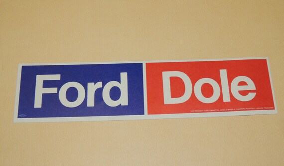 1976 Gerald Ford/Bob Dole Campaign Bumper Sticker | Etsy