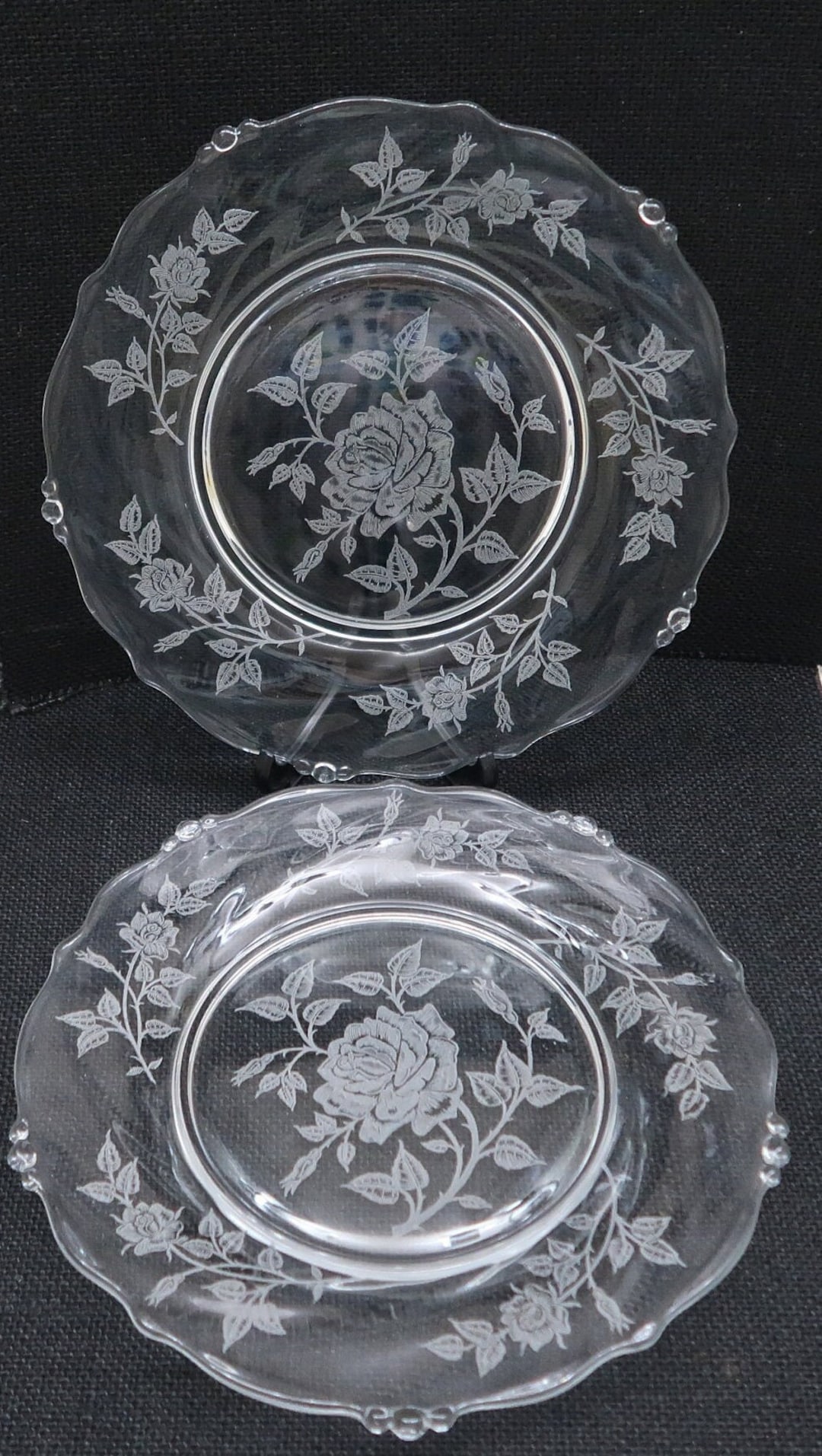 2 Heisey "rose" Pattern 8 1/4 Inch Salad Plates - Etsy