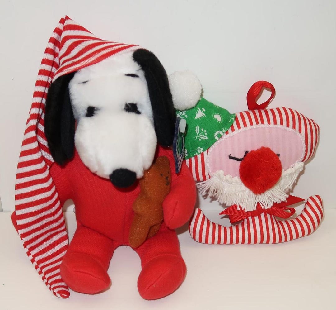 Vtg Applause Christmas Snoopy and Stripe Gnome - Etsy