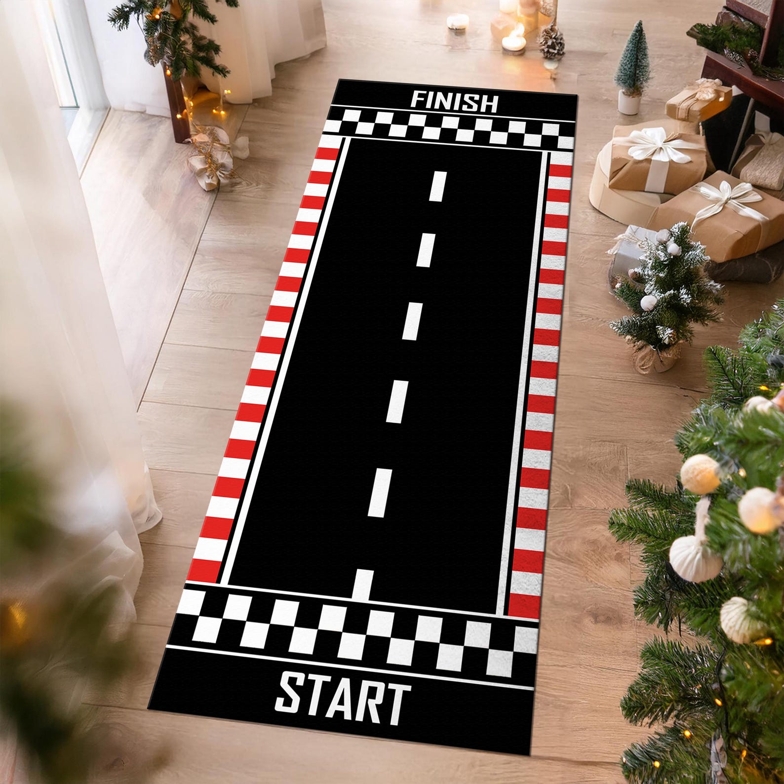 Race Road Track Runner Rug, Race Car Rug, Track Rug for Boy's Room ...