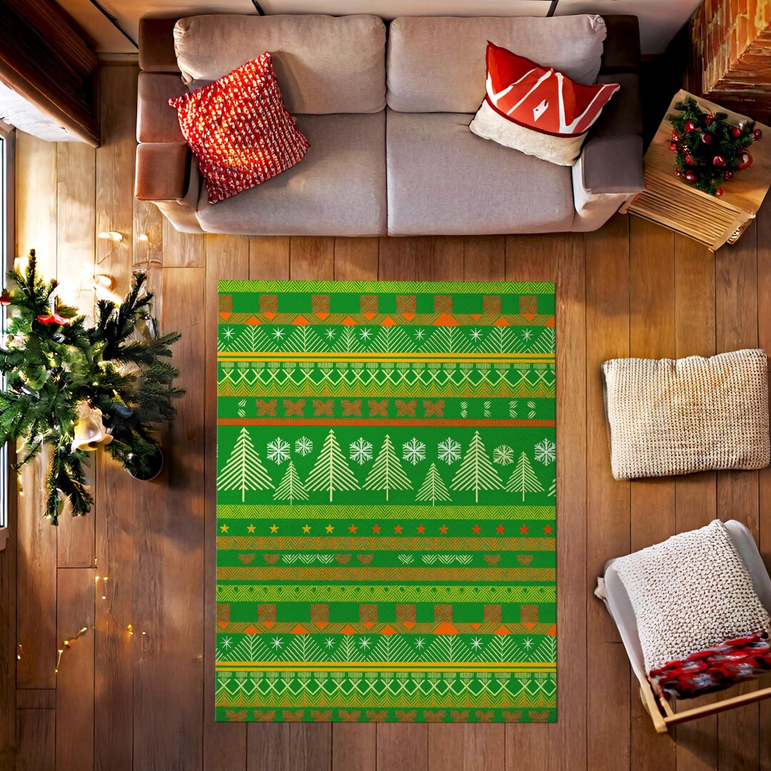 Merry Christmas Rug, Happy New Year Decor, Festive Party Supplies ...