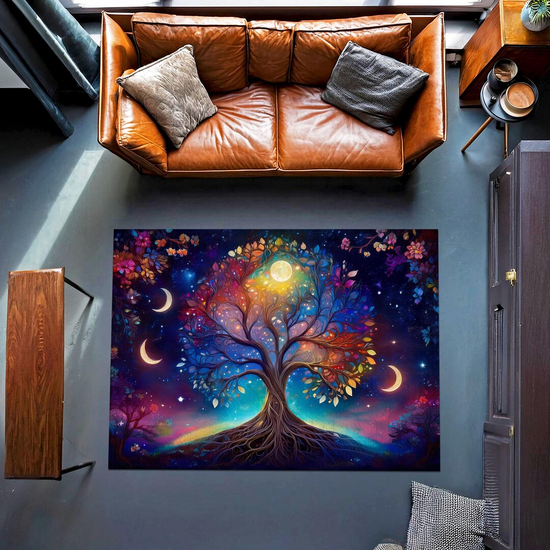 Tree Rug, Tree of Life Rug, Tree of Life, Tree Themed Rug, World Tree ...