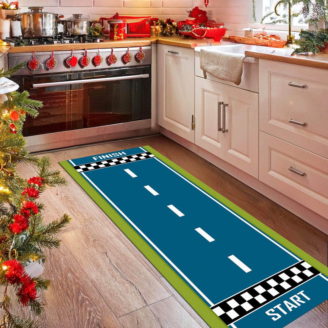 Race Road Track Runner Rug, Race Car Rug, Track Rug for Boy's Room ...
