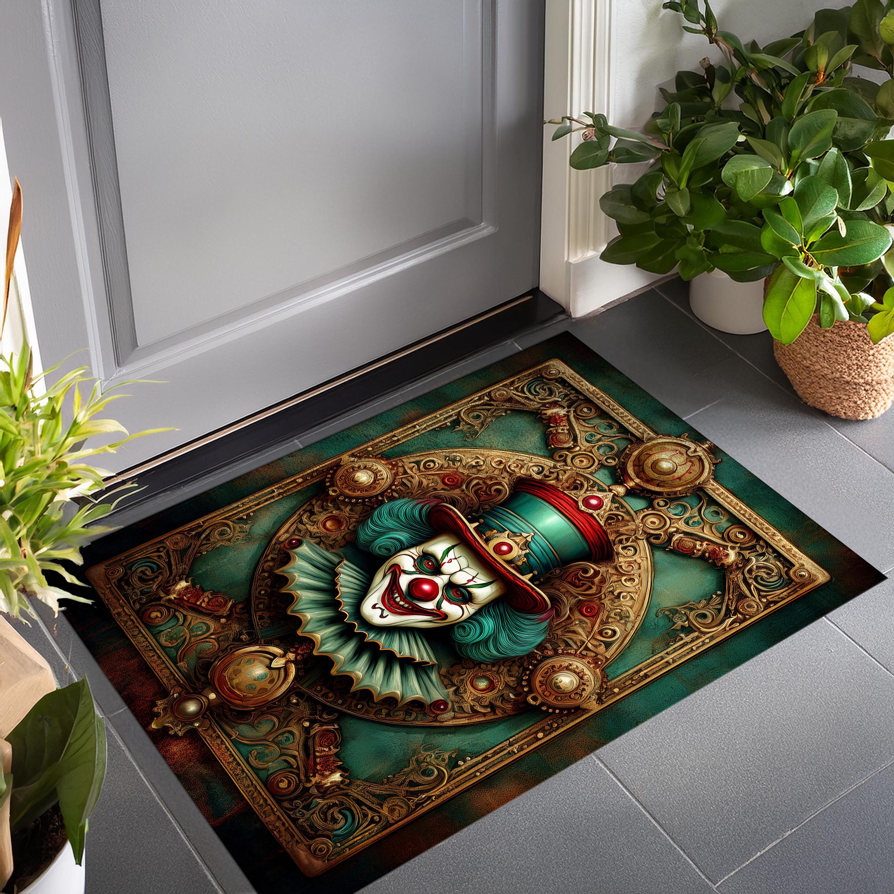 Creepy Clown Rug for Gothic Decor, Goth Clown Rug, Halloween Decor ...