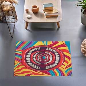 Teeth Rug, Pop Art Rug, Colorful Rug, Digital Art Rug, Red Lips Rug ...