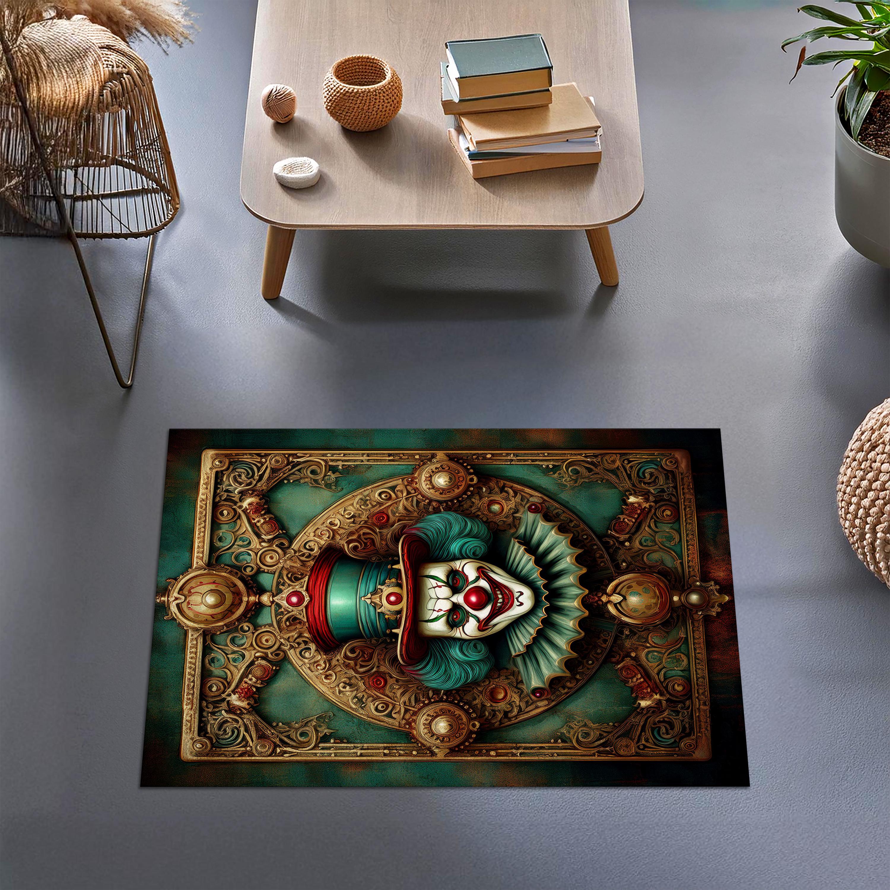 Creepy Clown Rug for Gothic Decor, Goth Clown Rug, Halloween Decor ...